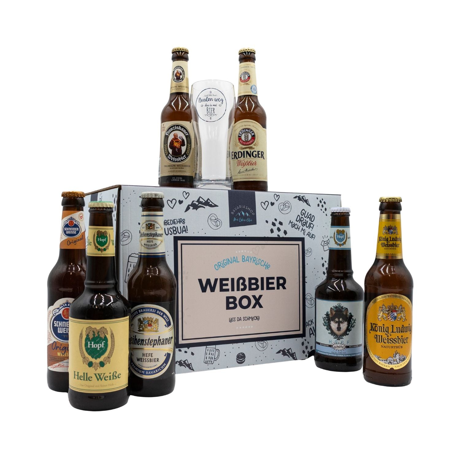 Bier-Geschenk-Box Weißbier aus Bayern mit Glas kaufen