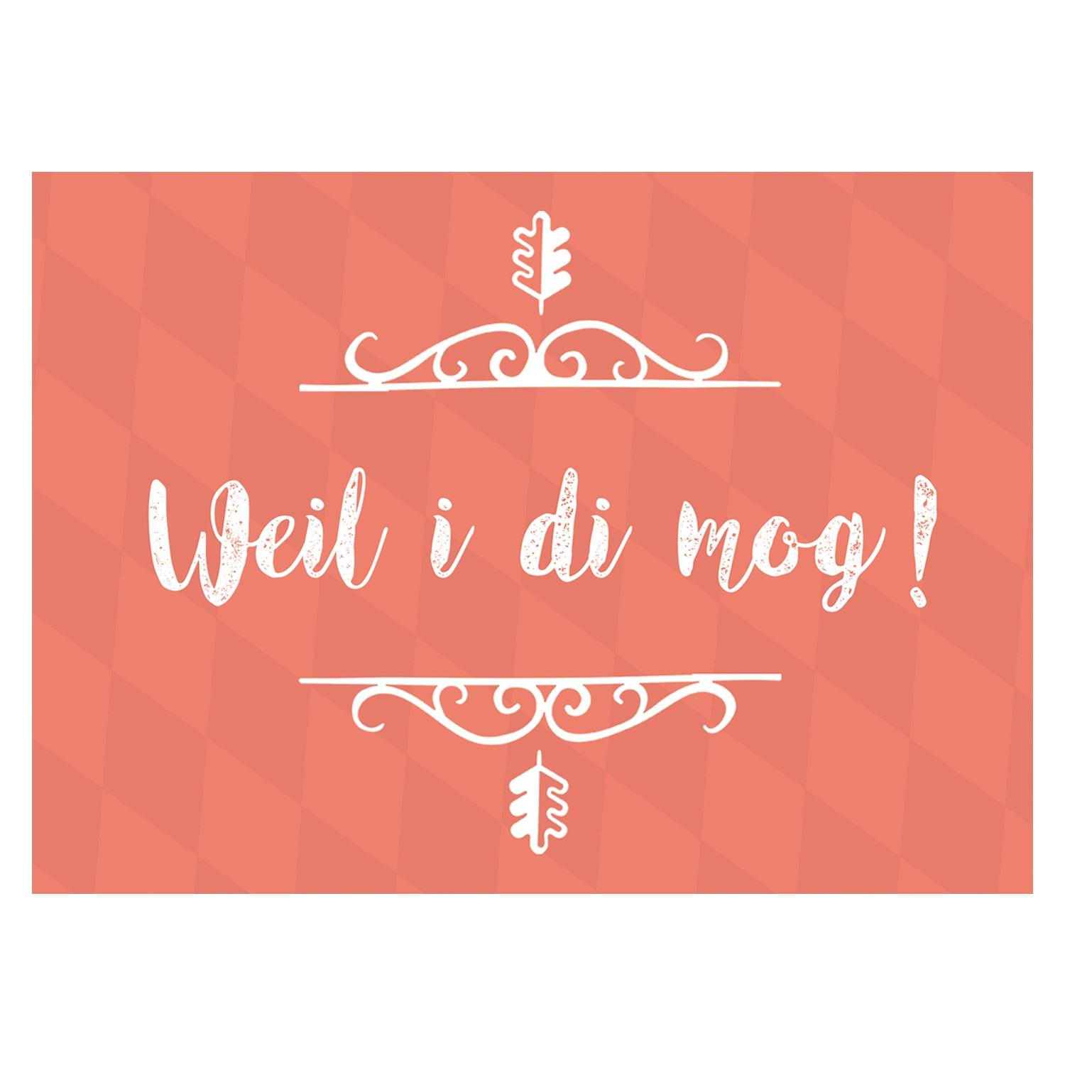 Grußkarte "Weil i di mog!" personalisierbar online kaufen